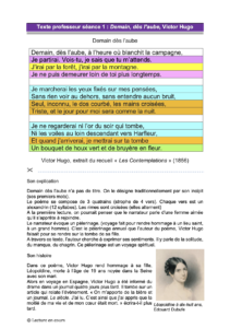 Demain dès l'aube, comment exploiter ce poème en CM1?