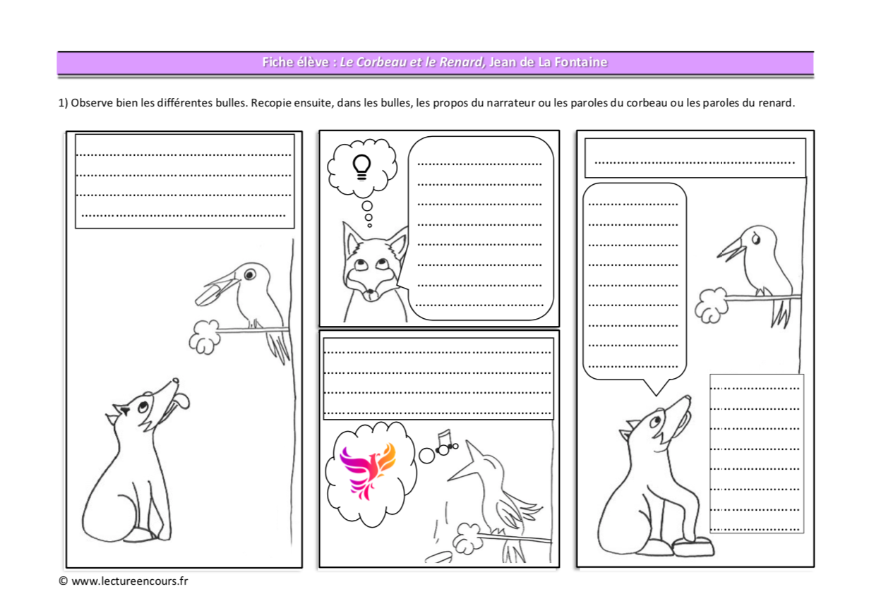 Le Corbeau et le Renard, la fable de Jean de La Fontaine